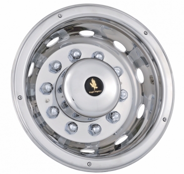 22.5" Universal Polished Stainless Wheel Simulators with Ring Mount ...